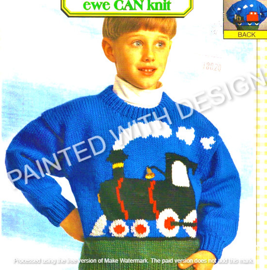 The Train Sweater, Jumper Knitting Pattern, Child, Youth and Adult ...