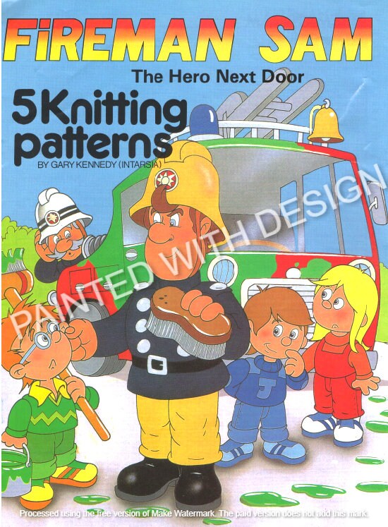 Fireman Sam, 5 Characters Sweater, Jumper, Knitting Pattern, Adult and ...