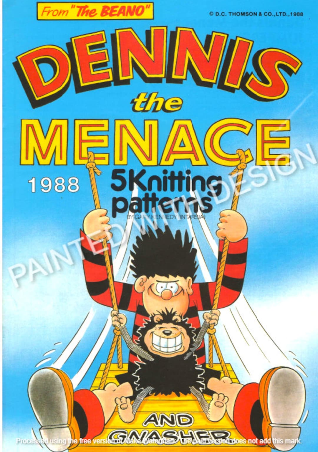 Dennis the Menace, 5 Knitting Pattern,s Child and Adult Sizes, Intarsia ...