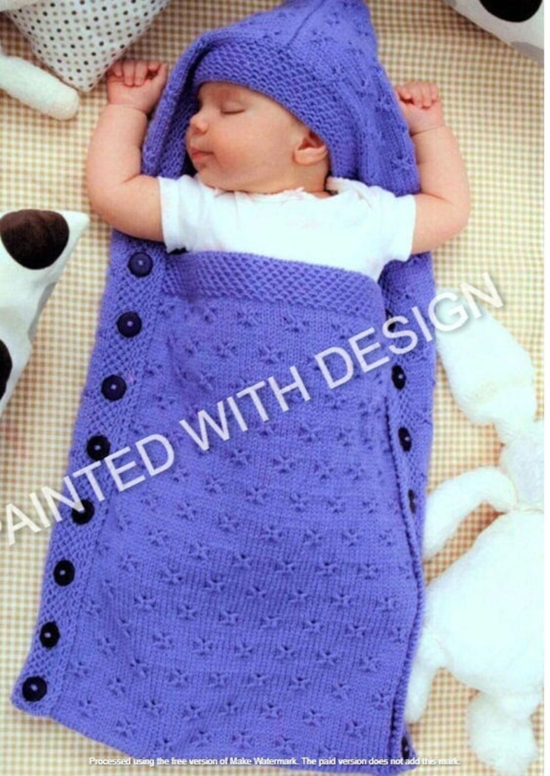 Baby Cocoon Knitting Pattern, Baby Sleeping Bag, Baby Blanket, PDF ...