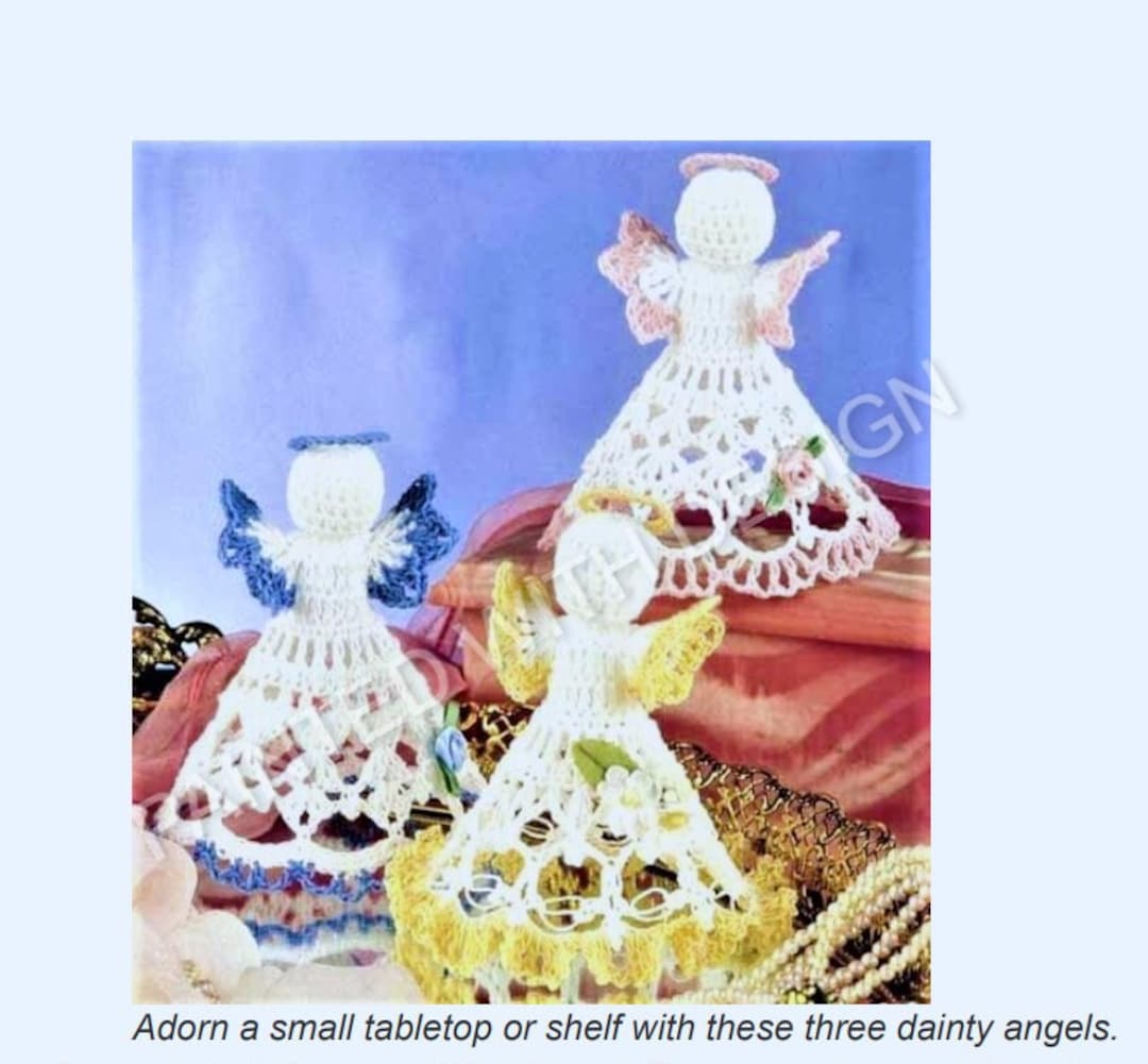 Christmas Angels Crochet Pattern, Topper, Decorations, Holiday ...