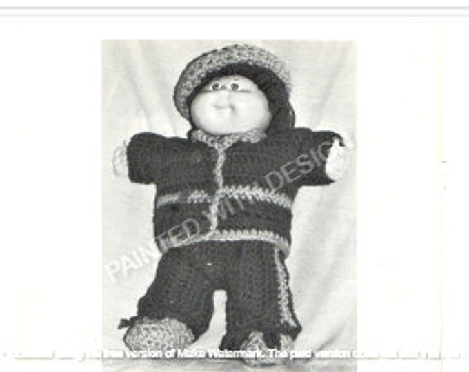 Doll Clothes Crochet Pattern - Cabbage Patch Patterns - Hats - Sweater ...