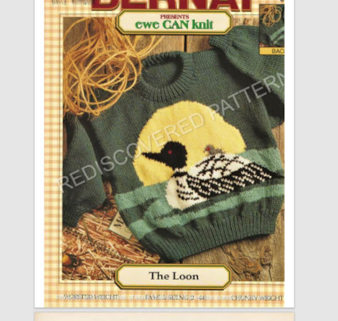 The Loon Sweater, Jumper Knitting Pattern, Child, Youth and Adult Sizes ...