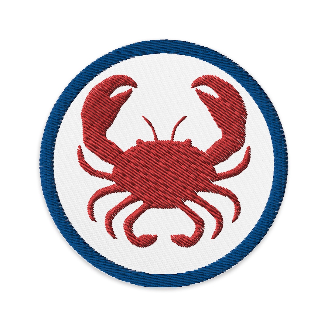 Embroidered Nautical Red Crab Patch Crustaceancore Patch for - Etsy
