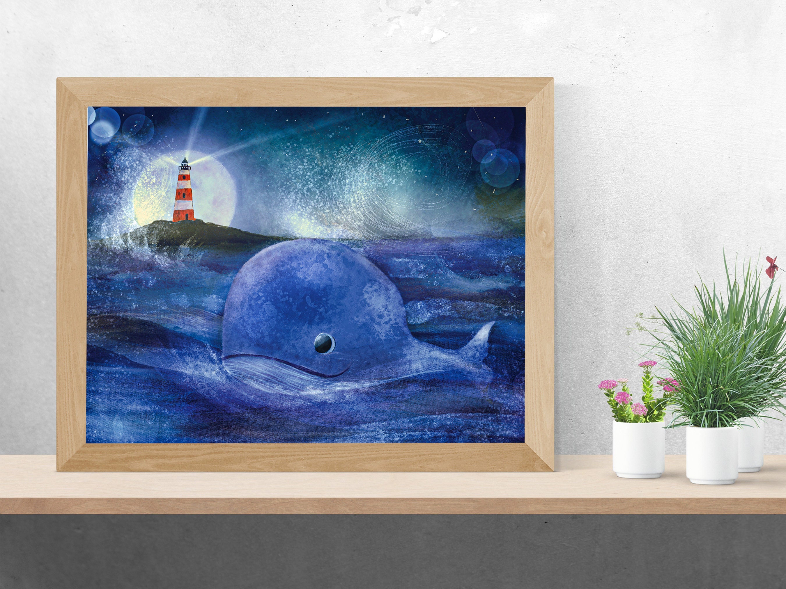 Whale Poster, Blue Whale Poster, Whale Print, Nursery Wall Art, Baby ...