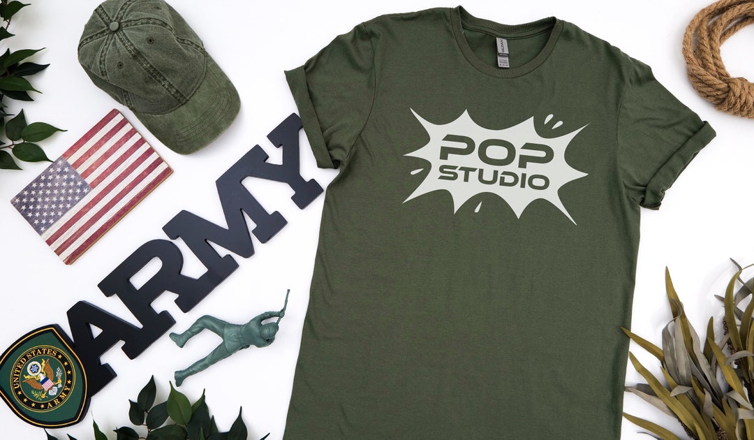 Army Mockups | Gildan 64000 Military Green Mockup | Service Mockup ...
