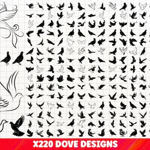 Dove SVG Bundle, Dove PNG Bundle, Dove Clipart, Pigeon SVG Cut Files ...