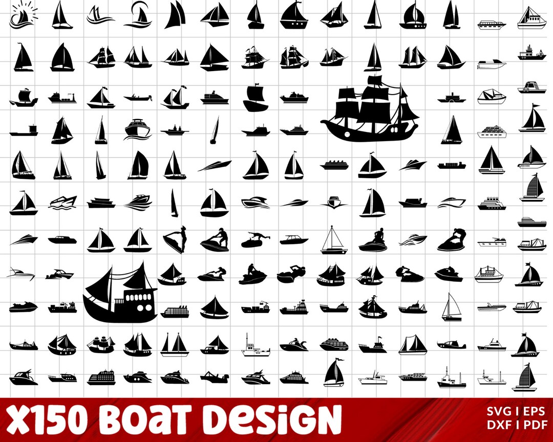 Boat SVG Bundle, Sail Boat Svg, Ship Svg, Speedboat Svg, Cruise Ship ...