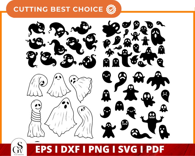 Ghost SVG Cut File for Cricut or Silhouette Ghost Svg Bundle - Etsy