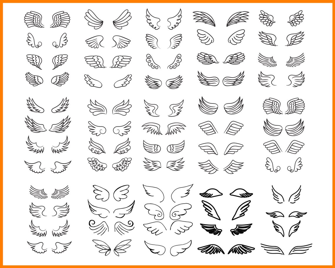 Angel Wings Svg Bundle Angel Wings Clip Art Wings Cut File - Etsy
