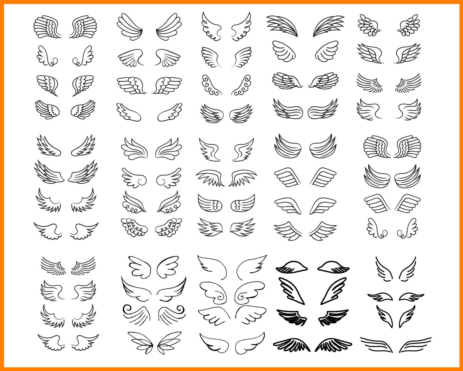 Angel Wings Svg Bundle Angel Wings Clip Art Wings Cut File - Etsy