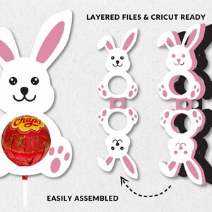 Easter Lollipop Holder SVG, Easter Bunny Lollipop Holder Cut File ...