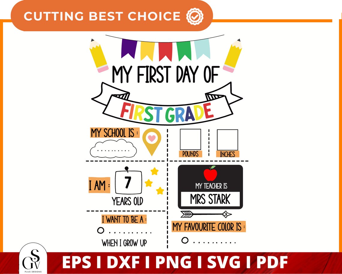 First Day of School Sign SVG, Back to School File, First Day Board Svg ...