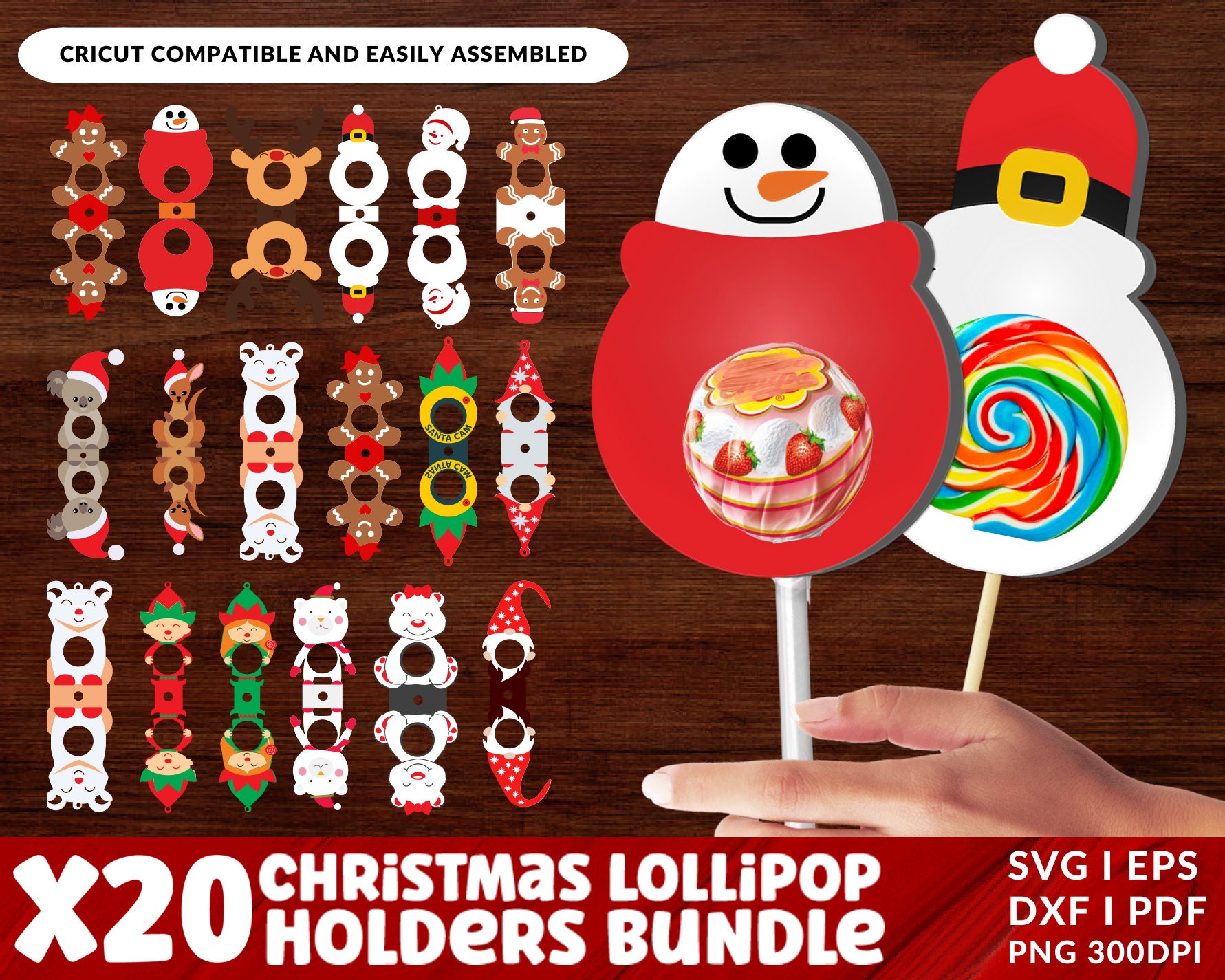 Christmas Lollipop Holder SVG Reindeer Lollipop Holder Cut - Etsy