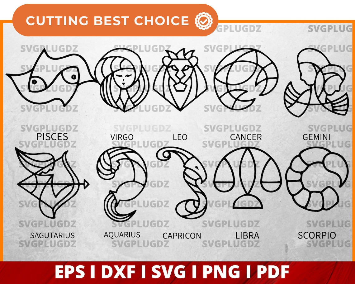 Zodiac Signs SVG Bundle Horoscope SVG Bundle Celestial Star - Etsy