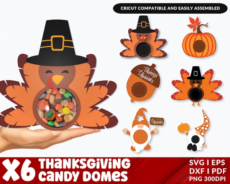 Turkey Candy Dome SVG Candy Ornaments SVG Thanksgiving Party - Etsy