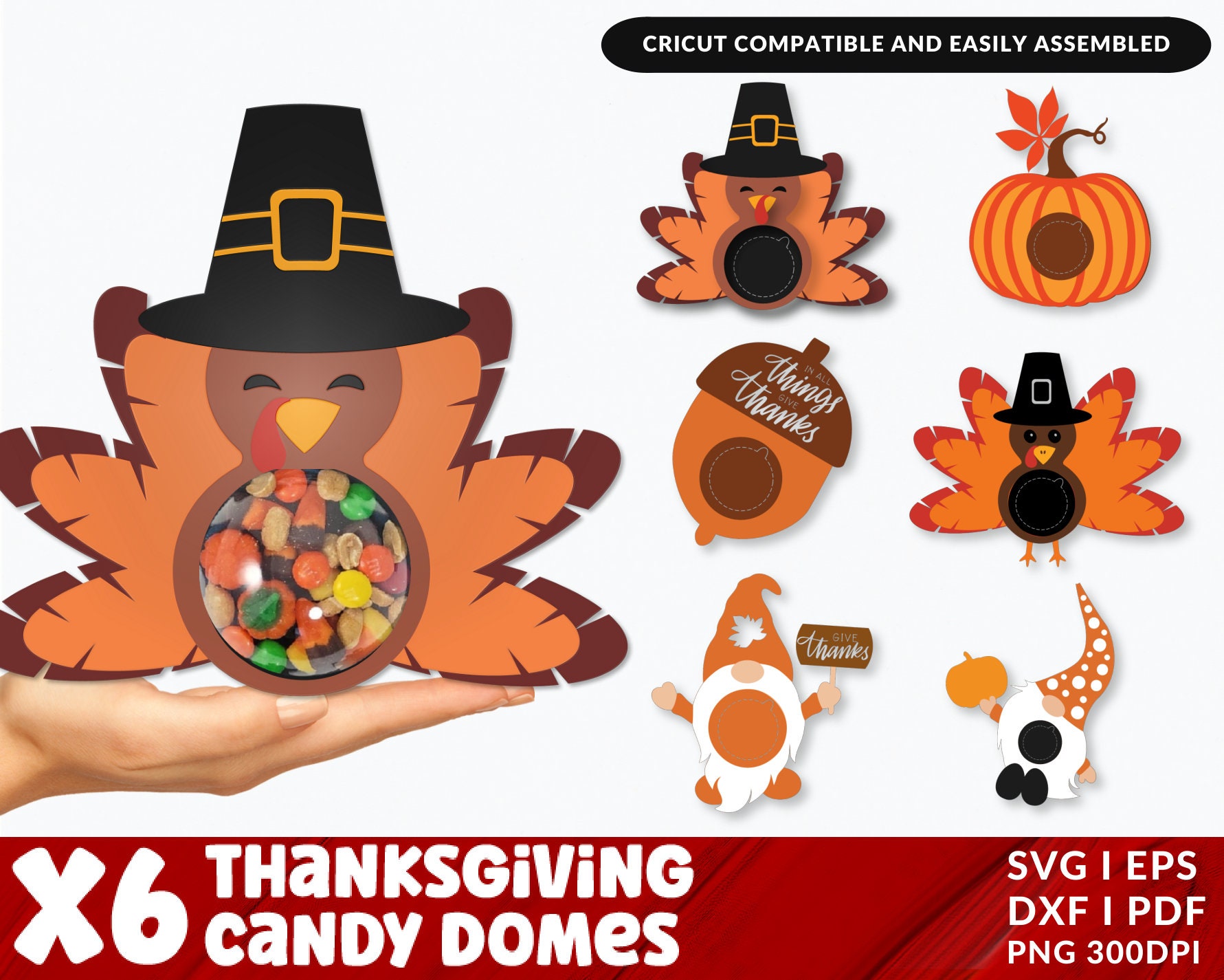 Turkey Candy Dome SVG Candy Ornaments SVG Thanksgiving Party - Etsy