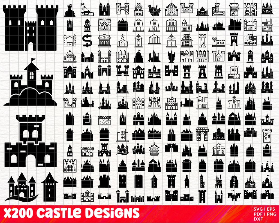 Castle SVG Bundle, Castle PNG Bundle, Castle Clipart, Castle SVG Cut ...