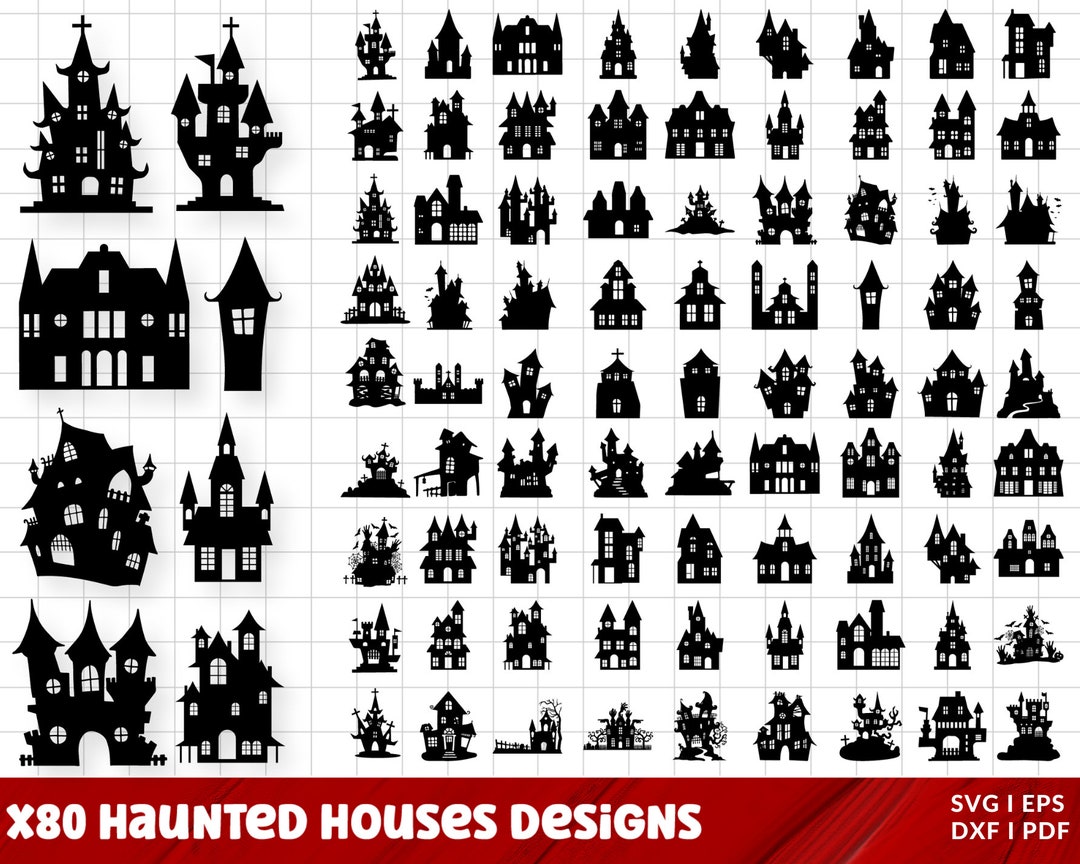Haunted House SVG Bundle, Halloween Clip Art, Haunted House SVG Cut ...
