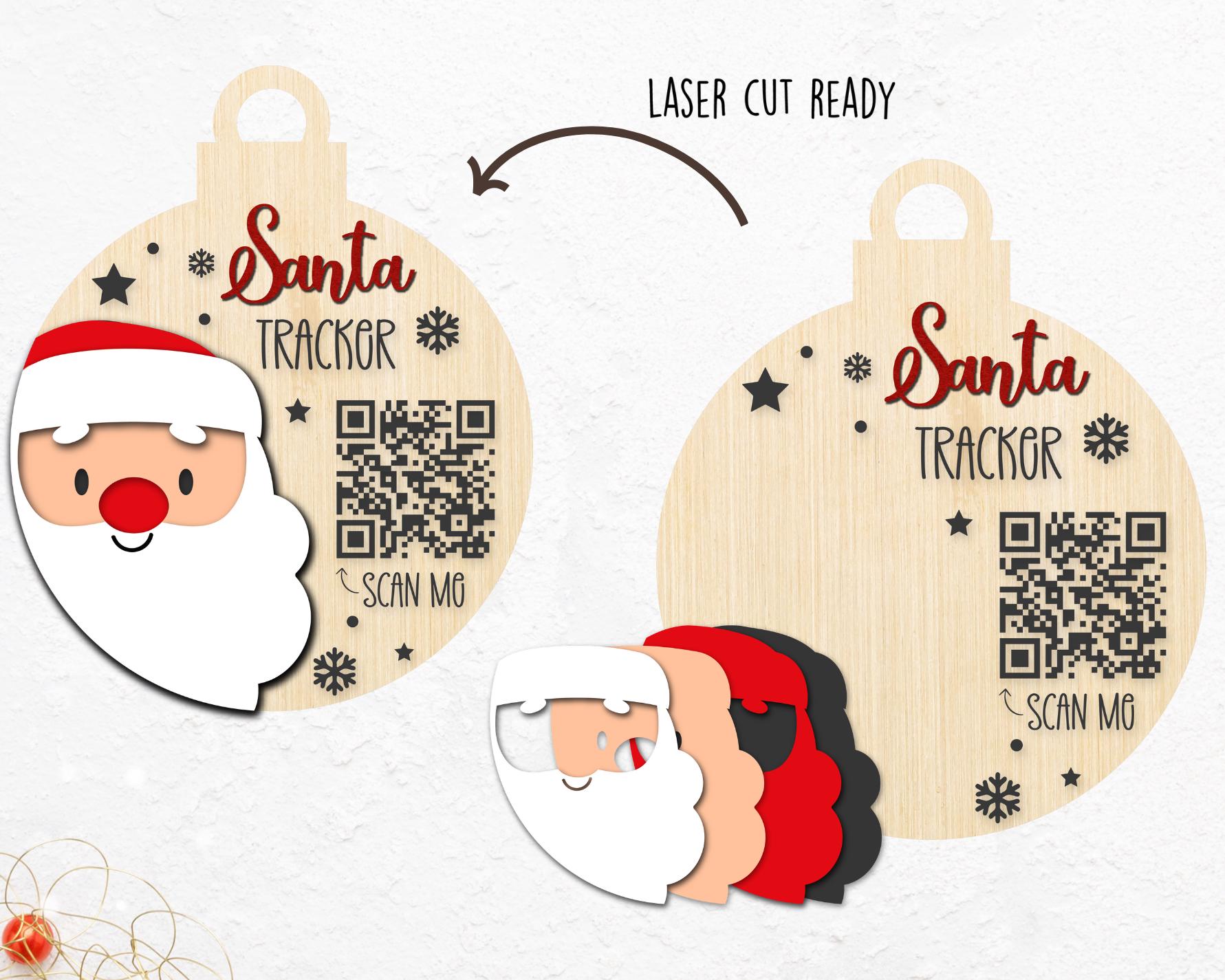 Christmas Santa Tracker SVG, Christmas Ornaments SVG, Santa Tracker QR ...