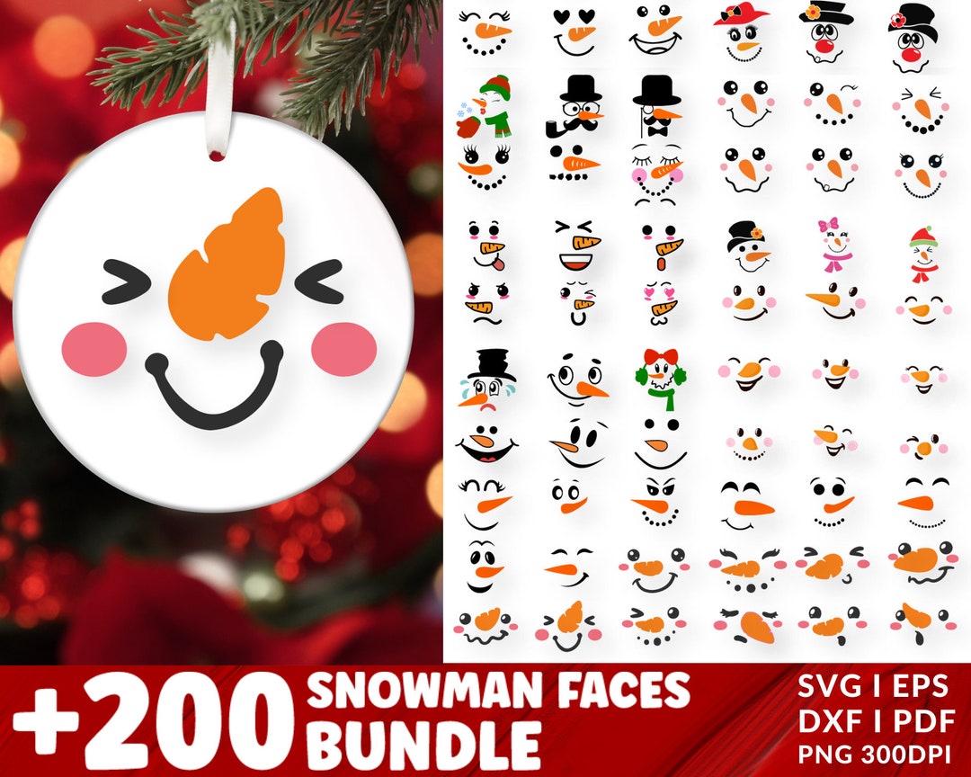 Snowman Faces Svg Snowman Svg Snowman Clipart Christmas Svg Snowman Cut ...