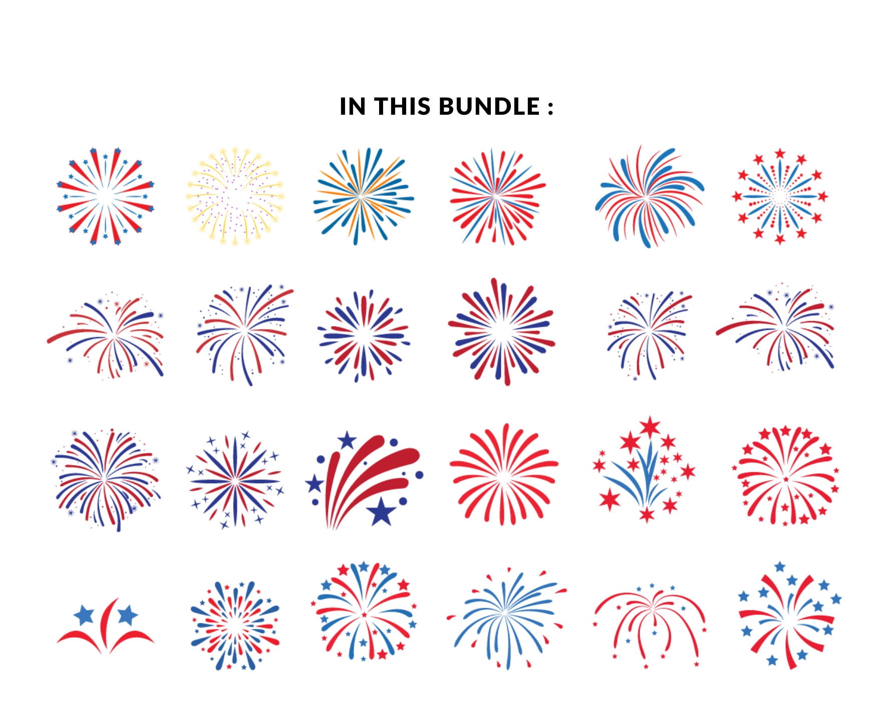 4th of July Svg Bundle Fireworks Svg & Png, 4th of July Fireworks, USA ...