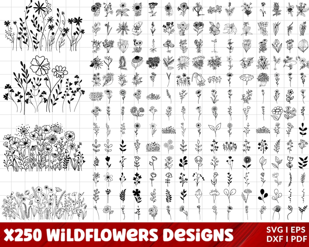 Wildflower SVG Bundle, Wildflower Vector, Wildflower Silhouette ...