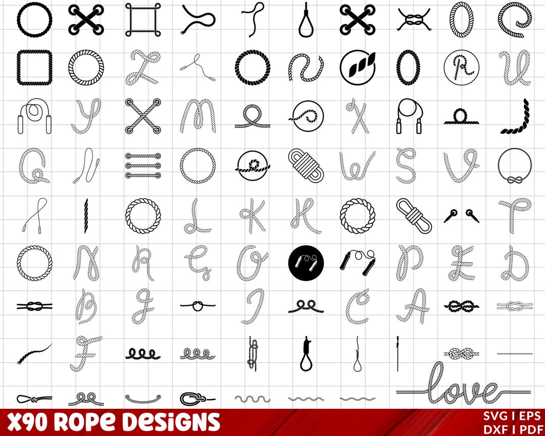 Rope SVG Bundle, Rope PNG Bundle, Rope SVG Cut Files for Cricut, Rope ...