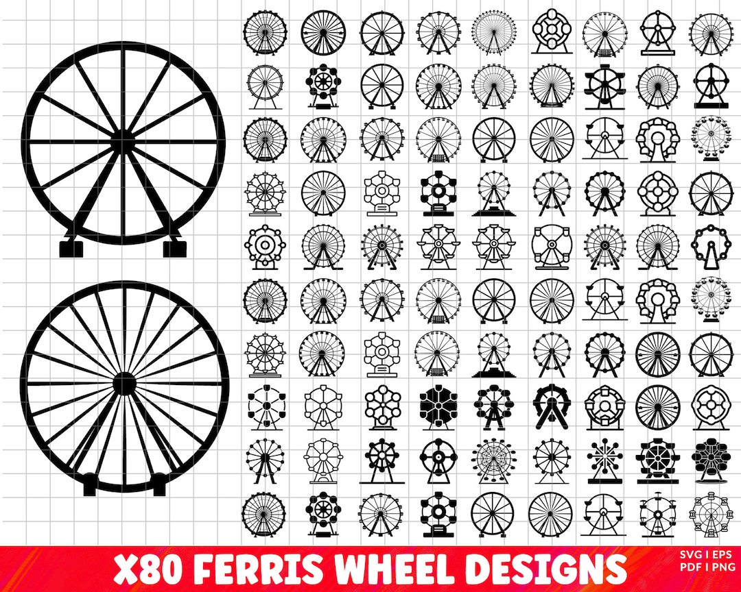Ferris Wheel SVG Bundle, Ferris Wheel PNG Bundle, Ferris Wheel Clipart ...