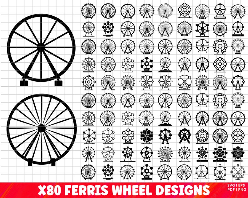 Ferris Wheel SVG Bundle, Ferris Wheel PNG Bundle, Ferris Wheel Clipart ...