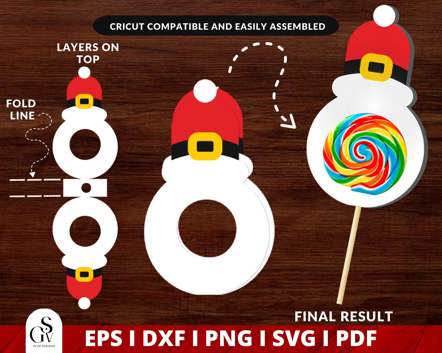 Christmas Lollipop Holder SVG Reindeer Lollipop Holder Cut - Etsy