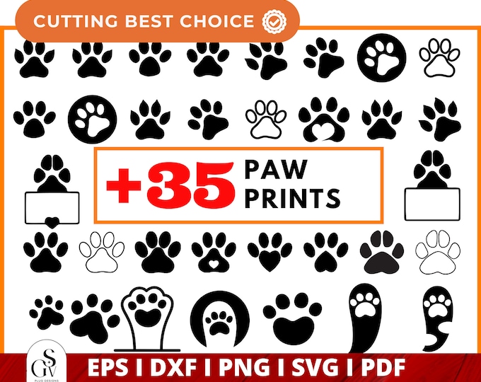 Paw Print Svg Png Bundle, Dog Paw Svg, Paw Heart Svg, Dog Mom Svg, Dog ...