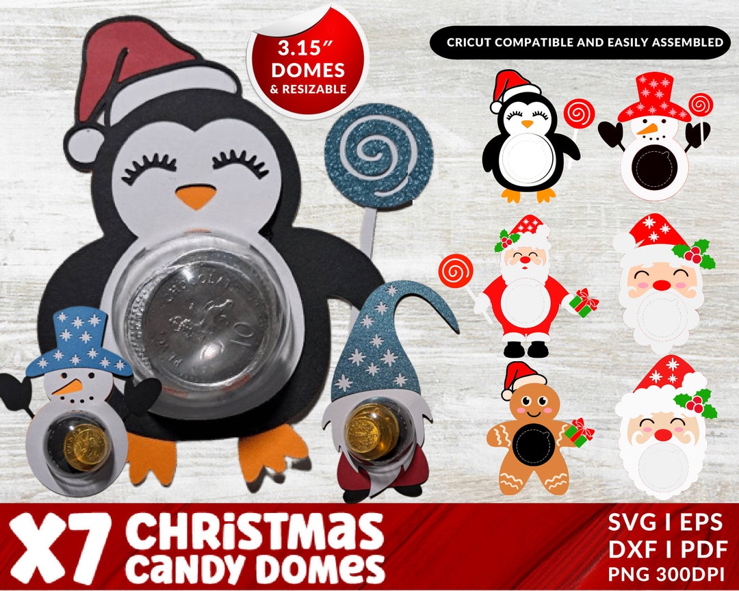 Christmas Candy Dome SVG Bundle, Candy Ornaments SVG, Chocolate Holder ...