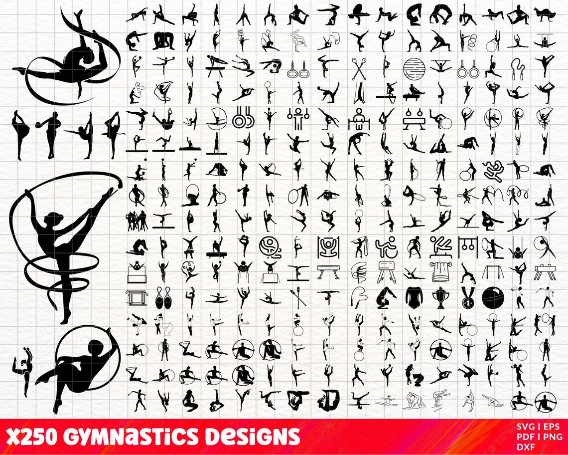 Gymnastics SVG Bundle, Gymnastics PNG Bundle, Gymnastics Clipart ...