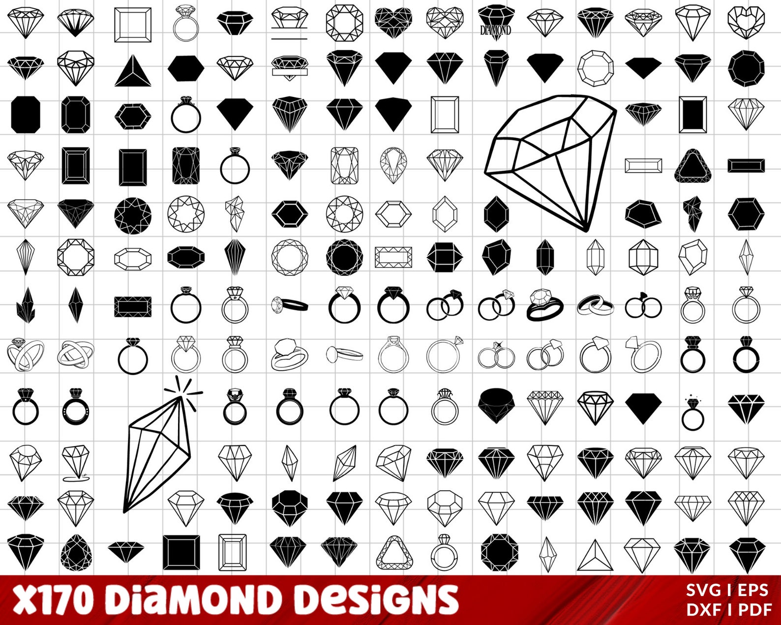 Diamond SVG Bundle, Diamond Cut Files, Diamond SVG, Diamond PNG ...