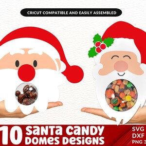 Santa Candy Ornament, Christmas Candy Dome SVG Bundle, Candy Ornaments ...