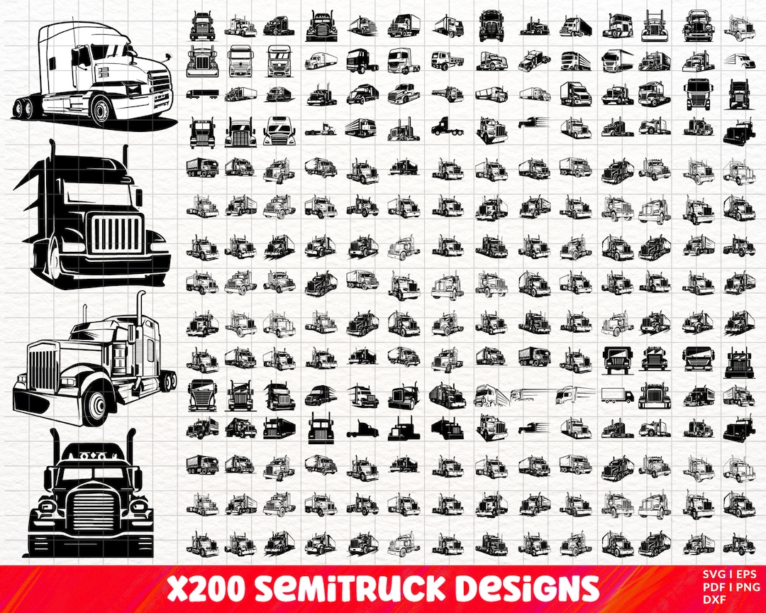 Semi Truck SVG, Semi Truck PNG Bundle, Semi Truck Clipart, Semi Truck ...