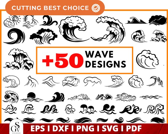 Wave Svg Bundle Waves Svg Waves Silhouette Wave Vector - Etsy