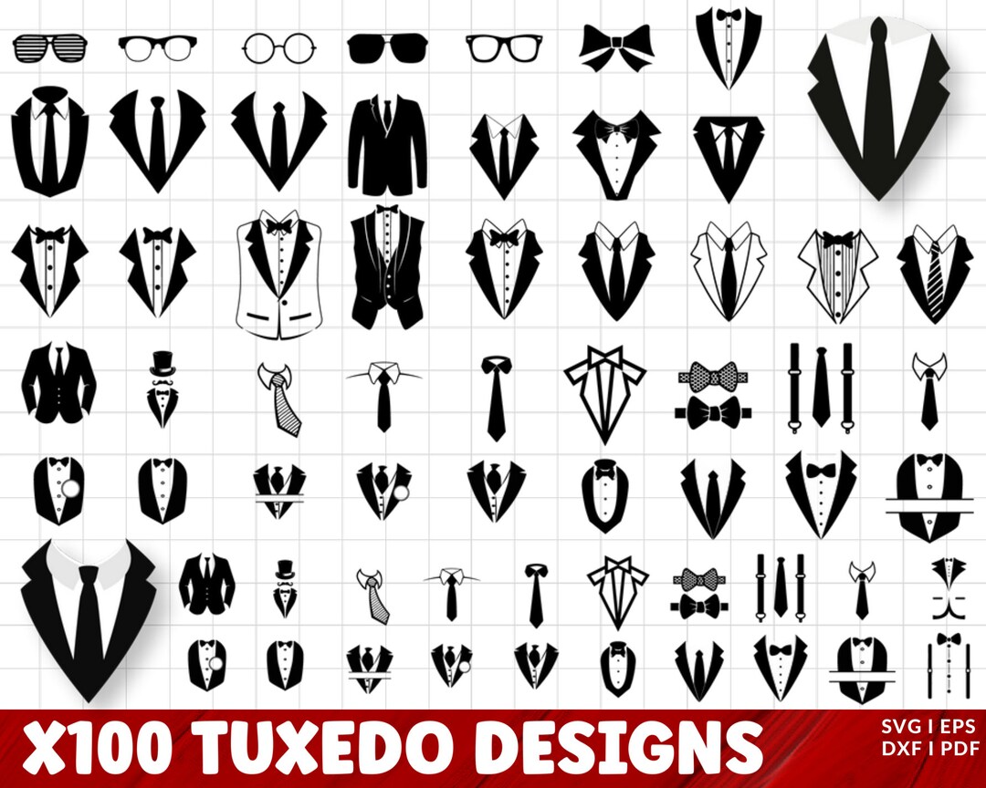 Tuxedo SVG Bundle, Tuxedo PNG Bundle, Tuxedo Clipart, Suit Clipart ...