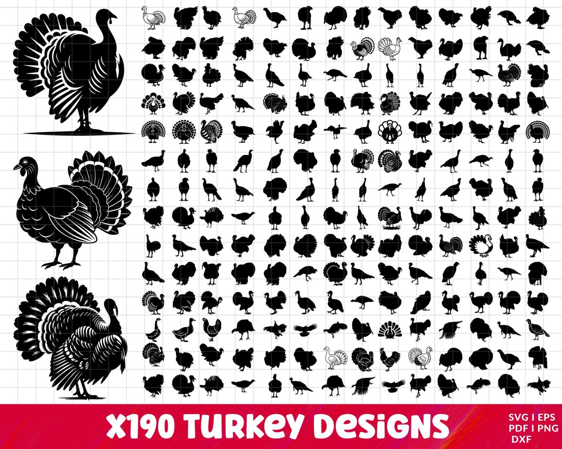 Turkey SVG Bundle , Turkey PNG Bundle, Turkey Cut File for Cricut ...