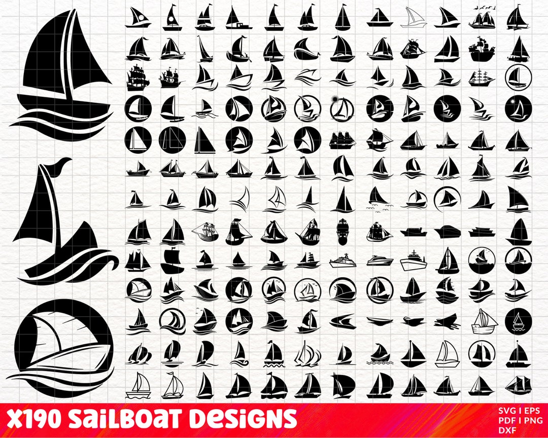 Sailboat SVG, Sailboat PNG Bundle, Sailboat Clipart, Sailboat SVG Cut ...