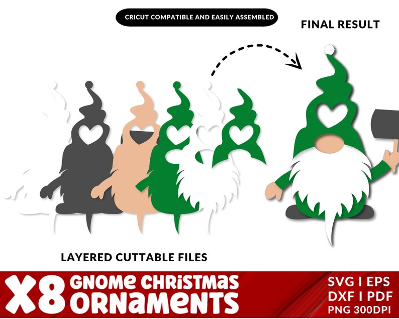 Gnome Christmas Ornament SVG, Christmas Gnomes Bundle Svg, Christmas ...
