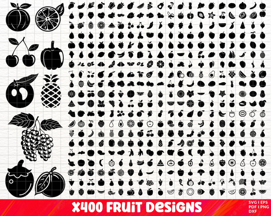 Fruit SVG Bundle, Fruit PNG Bundle, Fruit Clipart, Fruit SVG Cut Files ...