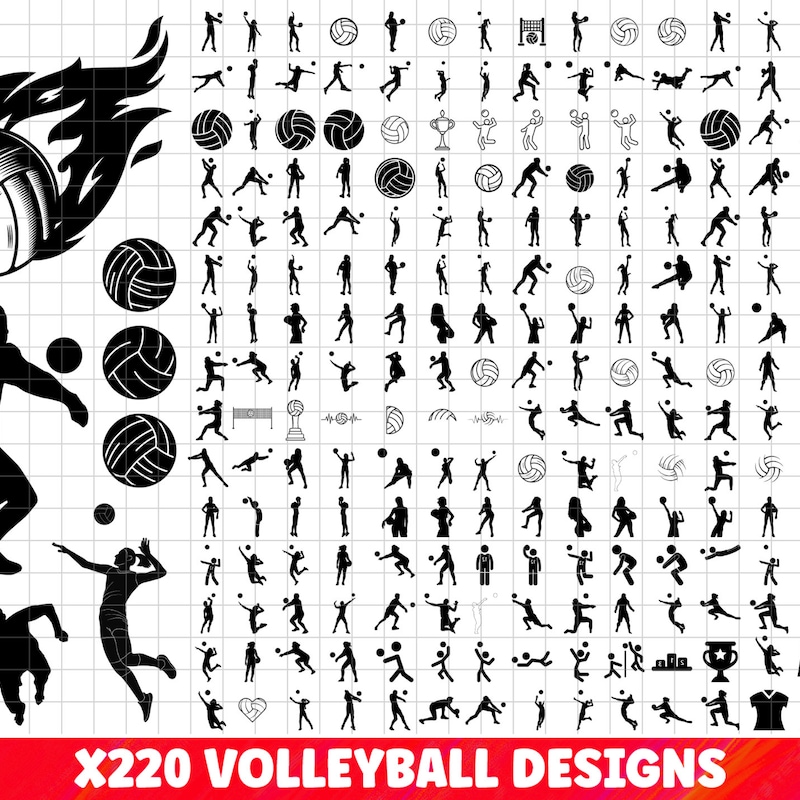 Volleyball Svg - Etsy