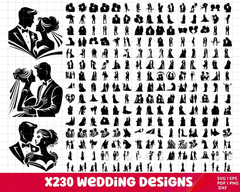 Wedding SVG, Wedding PNG Bundle, Wedding Clipart, Wedding Cut Files for ...