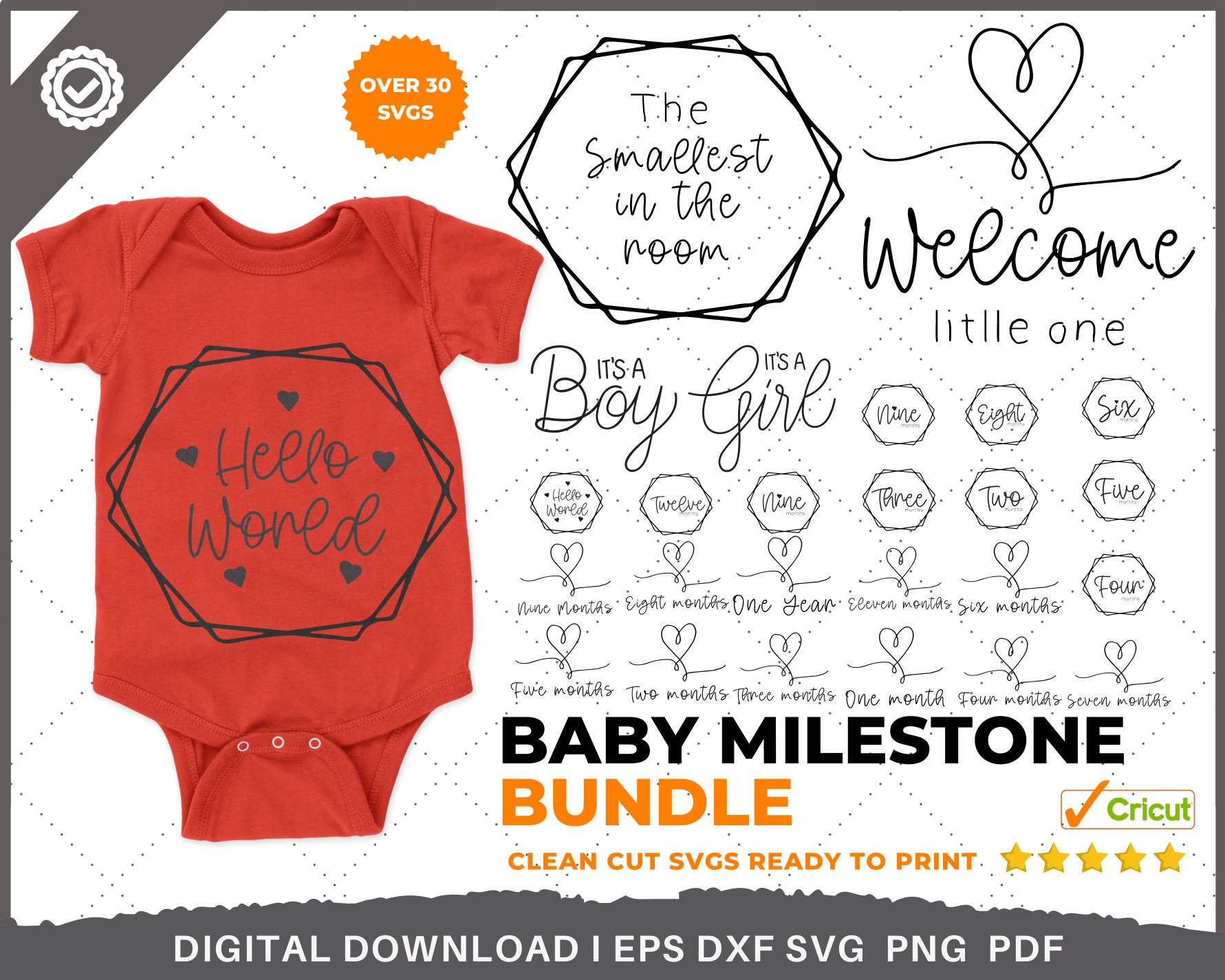Baby Milestone Rounds SVG Baby Onesie SVG Funny Baby Svg - Etsy