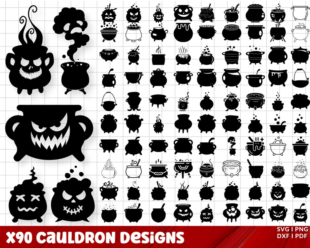 Cauldron SVG Bundle, Cauldron PNG Bundle, Cauldron Clipart, Halloween ...