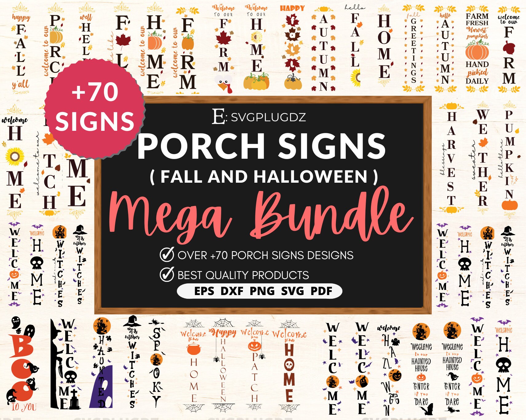 Fall Porch Sign Svg Bundle Thanksgiving Porch Sign Svg - Etsy