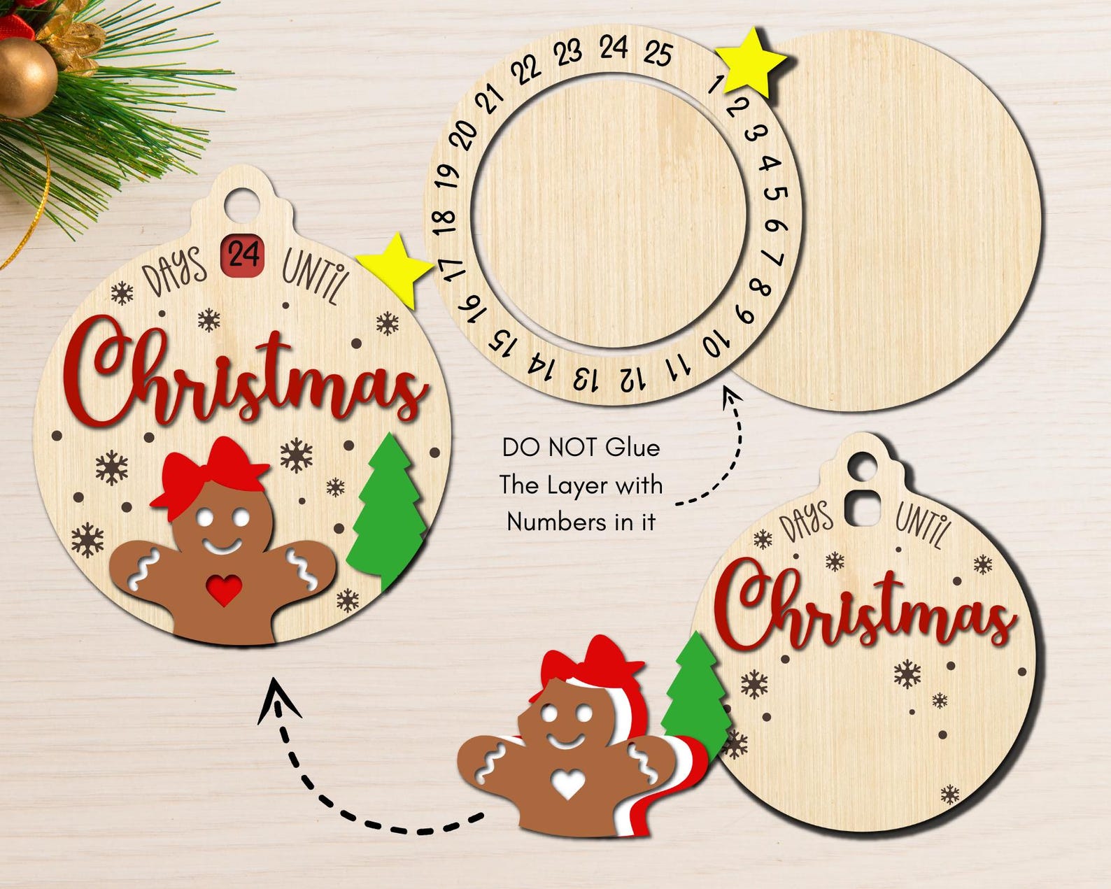 Christmas Countdown SVG, Christmas Ornaments SVG, Laser Cut Files, Days ...