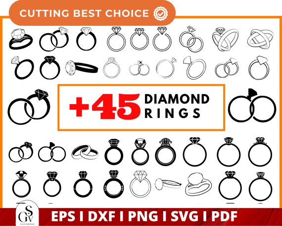 Diamond Ring Svg Wedding Ring Svg Engagement Ring Svg - Etsy